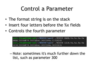 CNIT 127: Ch 4: Introduction to format string bugs | PPT
