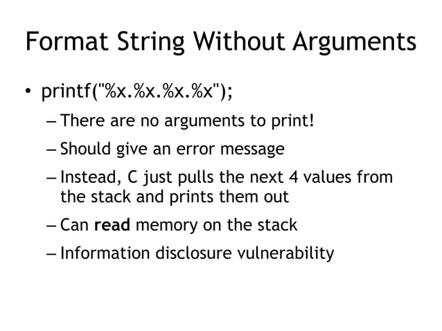 Cnit 127 Ch 4 Introduction To Format String Bugs Ppt