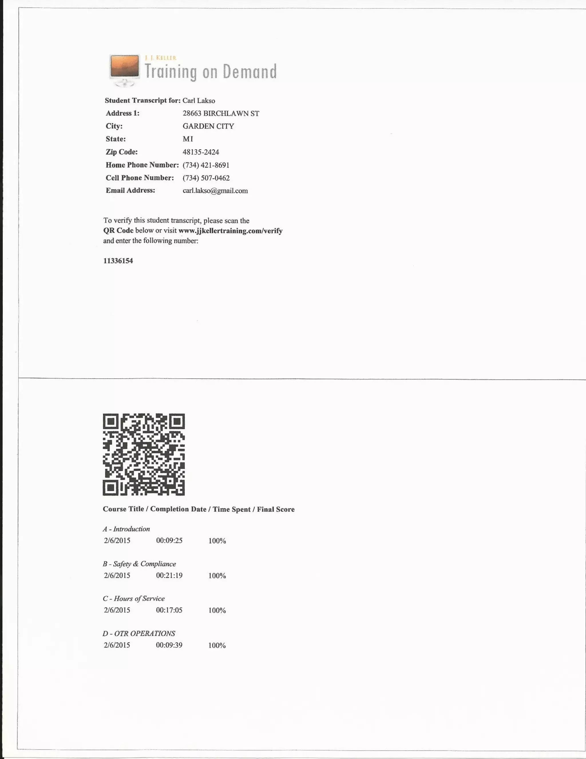 CDLakso_StudentTranscript_JJKeller | PDF