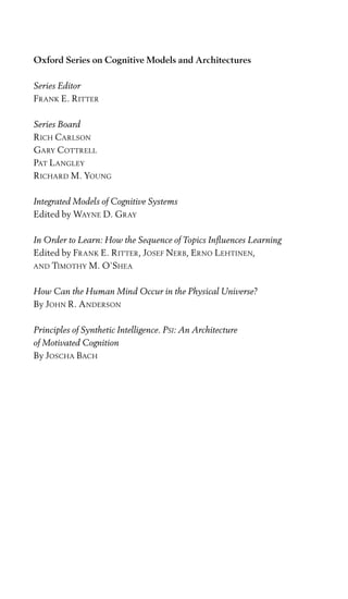 Principles Of Synthetic Intelligence Psi An Architecture Of Motivated ...