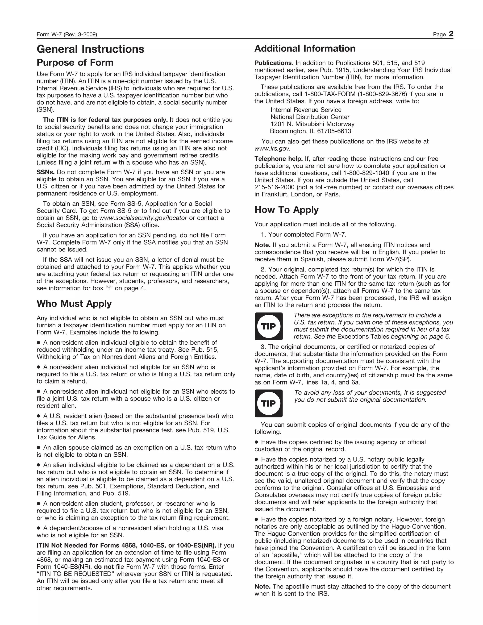 Form W-7_Application for IRS Individual Taxpayer Identification Number ...