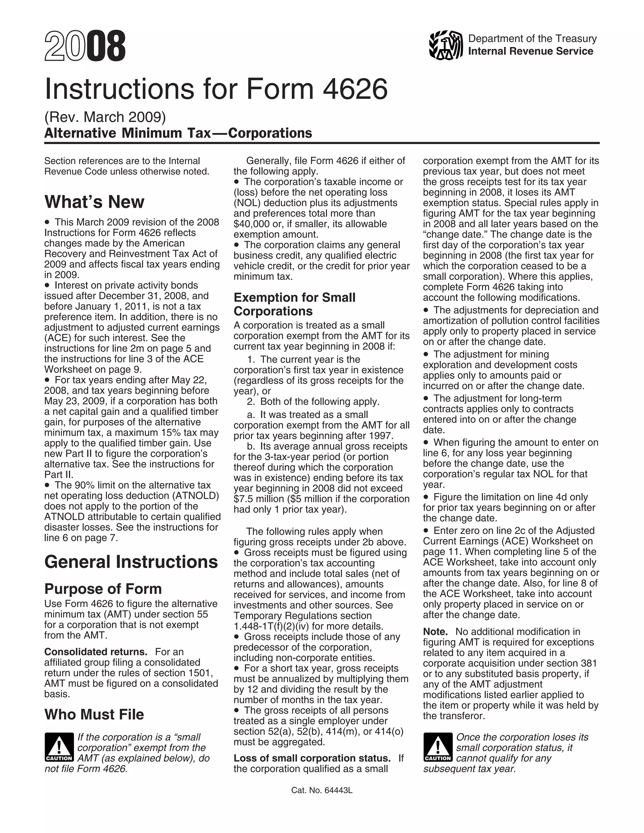 Form 4626-Alternative Minimum Tax-Corporations | PDF