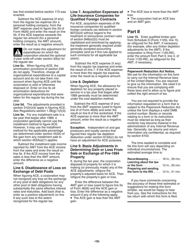 Form 4626-Alternative Minimum Tax-Corporations | PDF