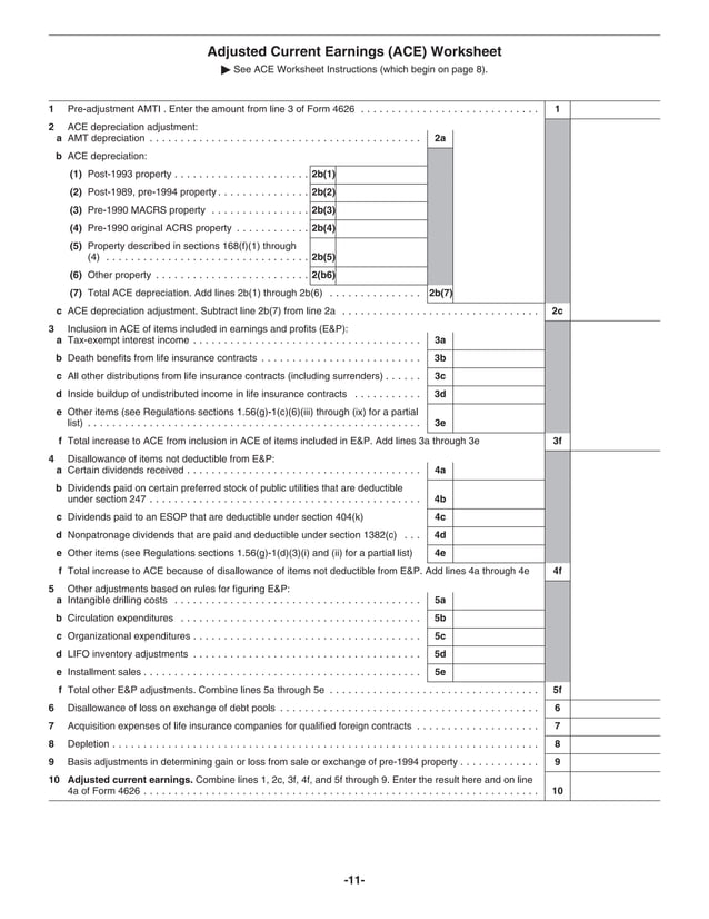 Form 4626-Alternative Minimum Tax-Corporations | PDF