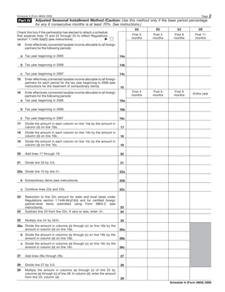 Form 8804 (Schedule A) Penalty for Underpayment of Estimated Section ...