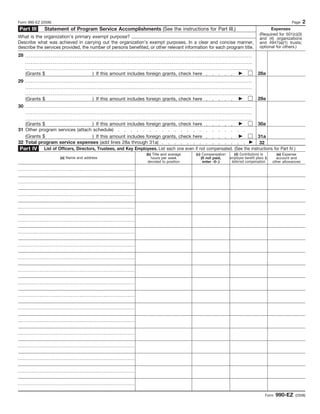 Form 990-EZ Short Form Return of Organization Exempt from Income Tax | PDF