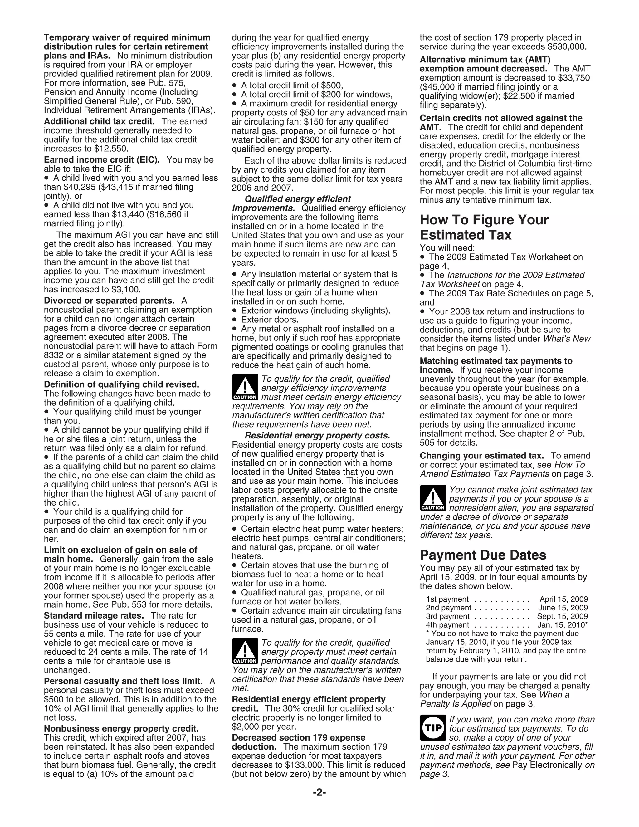 Form 1040-ES Estimated Tax for Individuals | PDF