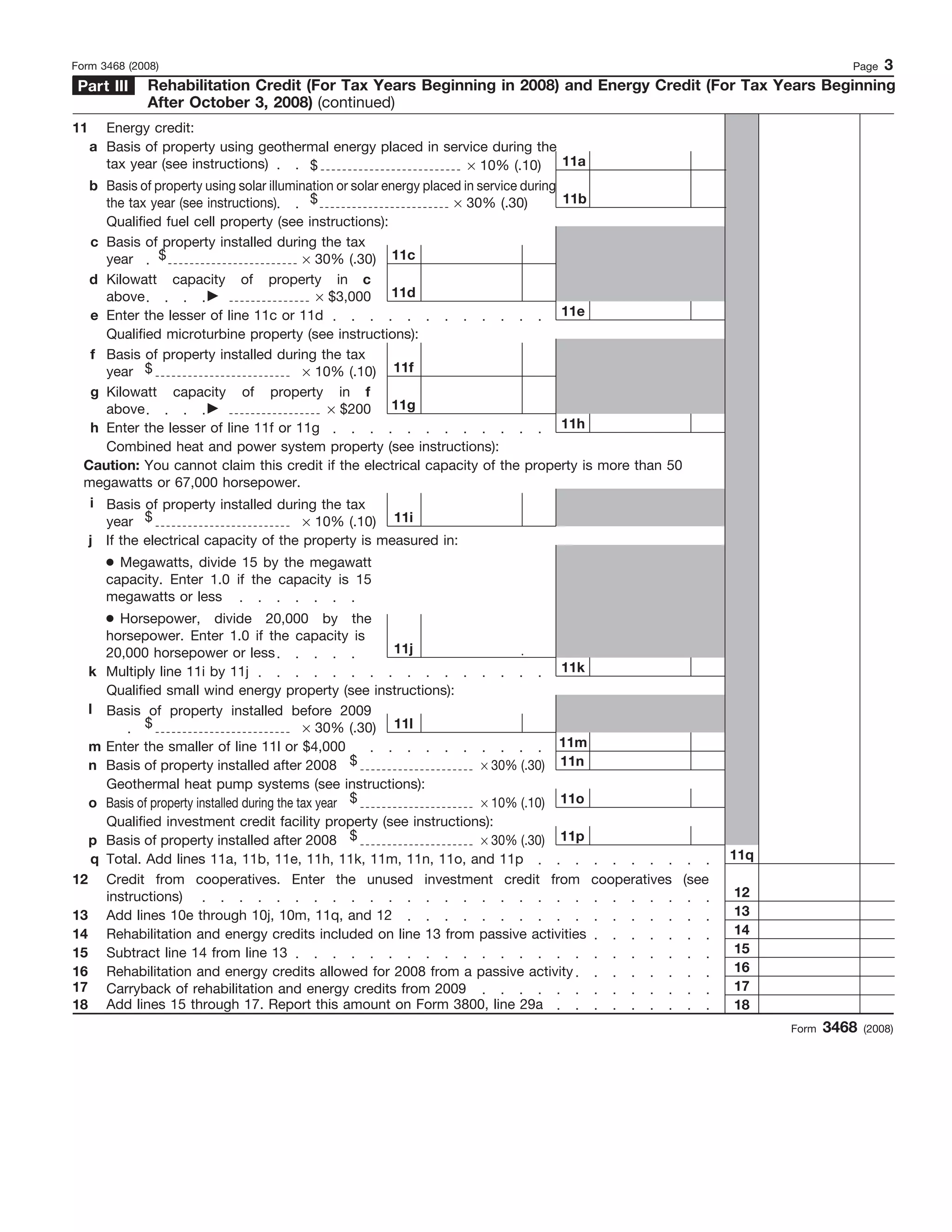 Form 3468 Investment Credit | PDF