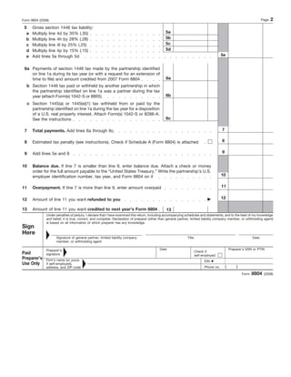 Form 8804 Annual Return for Partnership Withholding Tax | PDF ...