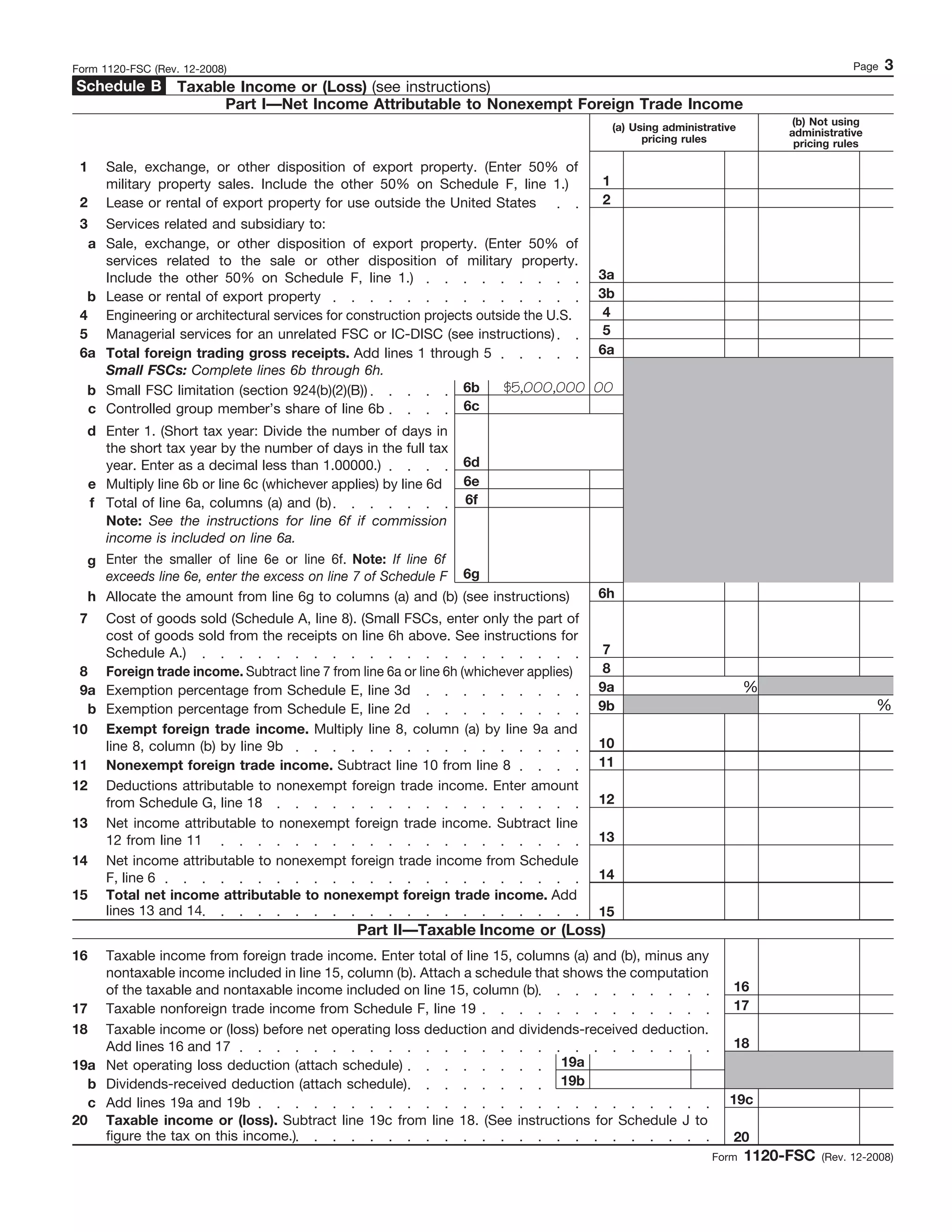 Form 1120-FSC U.S. Income Tax Return of a Foreign Sales Corporation | PDF