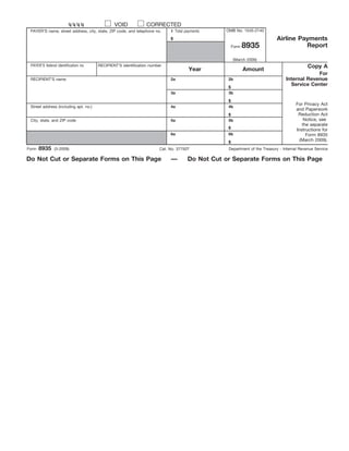 Form 8935 Airline Payments Report | PDF