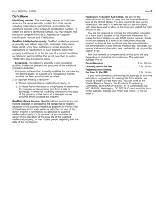 Form 8899 Notification of Income from Donated Intellectual Property ...