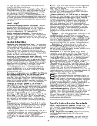 Instructions for Forms W-2c and W-3c, Corrected Wage and Tax Statement ...