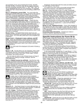 Instructions for Forms W-2c and W-3c, Corrected Wage and Tax Statement ...