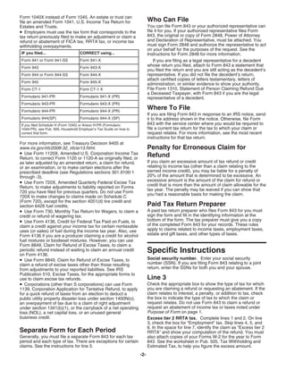 Instructions for Form 843, Claim for Refund and Request for Abatement | PDF