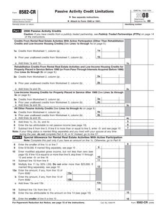 Form 8582-CR Passive Activity Credit Limitations | PDF