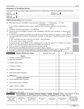 Form 1066 U.S. Real Estate Mortgage Investment Conduit (REMIC) Income ...