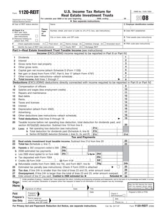 Form 1120-REIT U.S. Income Tax Return for Real Estate Investment Trusts ...