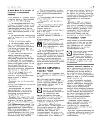 Form 8332 Release/Revocation of Release of Claim to Exemption for Child ...