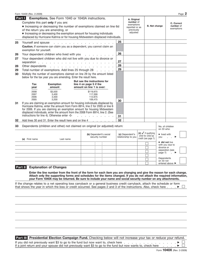 Form 1040-X Amended U.S. Individual Income Tax Return | PDF