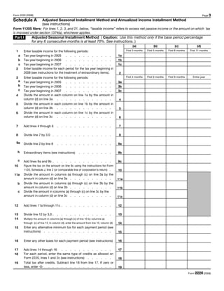 Form 2220 Underpayment of Estimated Tax By Corporations | PDF