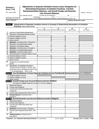 Form 1118 (Schedule J) Adjustments to Separate Limitation Income (Loss ...
