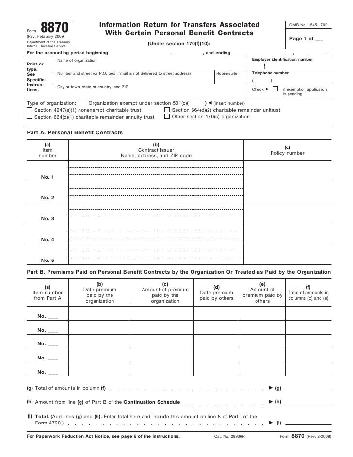 Form 8870 Information Return for Transfers Associated With Certain P…
