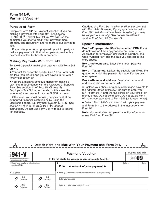 Form 941 Employer's Quarterly Federal Tax Return | PDF