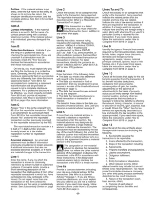 Inst 8918-Instructions for Form 8918, Material Advisor Disclosure ...