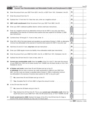 Form 8801-Credit for Prior Year Minimum Tax - Individuals, Estates, and ...