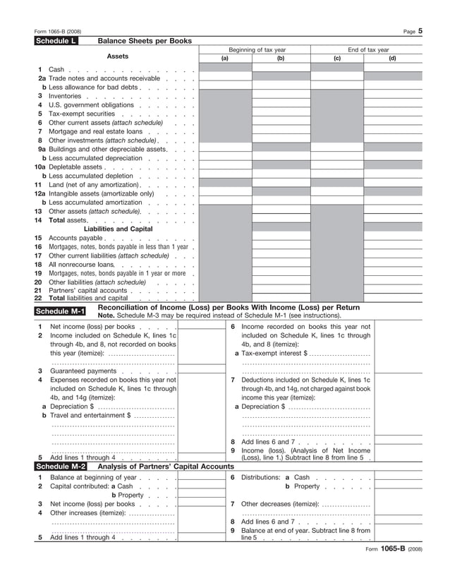 Form 1065-B-U.S. Return of Income for Electing Large Partnerships | PDF ...