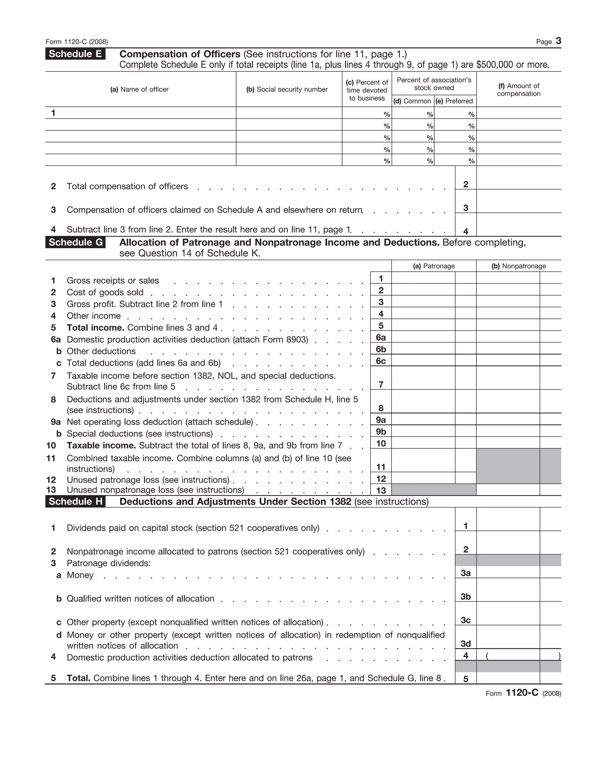 Form 1120-C-U.S. Income Tax Return for Cooperative Associations | PDF