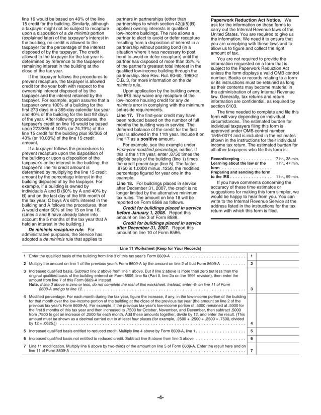 Inst 8609-A-Instructions for Form 8609-A, Annual Statement for Low ...