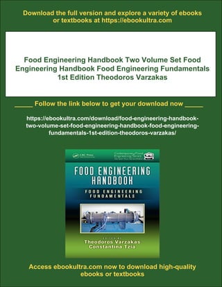 Food Engineering Handbook Two Volume Set Food Engineering Handbook Food ...
