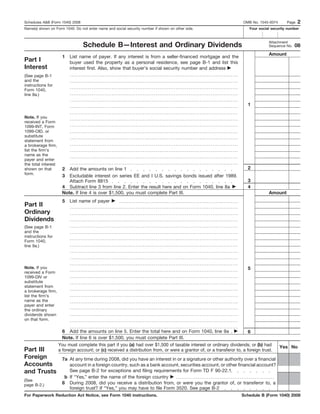 Form 1040, Schedules A & B-Itemized Deductions & Interest and Dividend ...