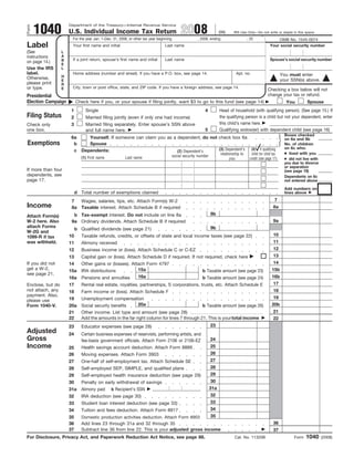 Form 1040-Individual Income Tax Return | PDF