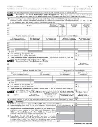 Form 1040, Schedule E-Supplemental Income and Loss | PDF