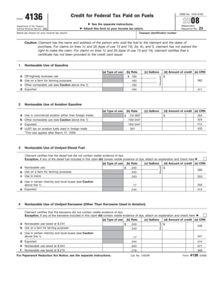 Form 4136-Credit for Federal Tax Paid on Fuel | PDF | Aviation Industry ...