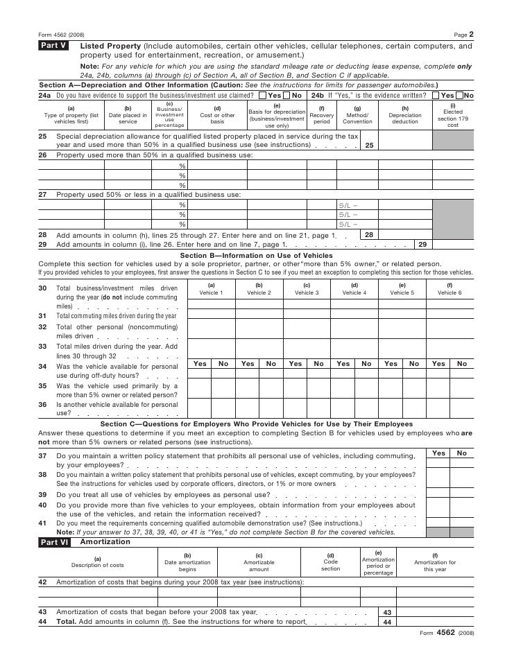Form 4562-Depreciation and Amortization