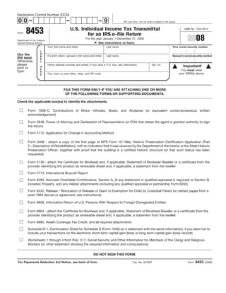 Form 8453-U.S. Individual Income Tax Declaration for an IRS E-file ...