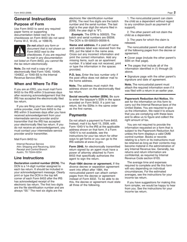 Form 8453-U.S. Individual Income Tax Declaration for an IRS E-file ...