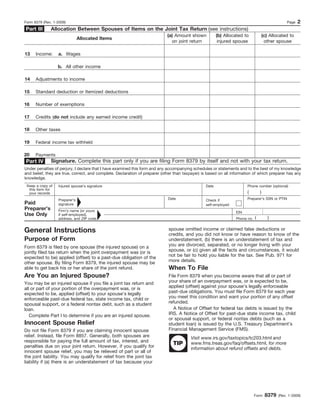 Form 8379-Injured Spouse Claim and Allocation | PDF
