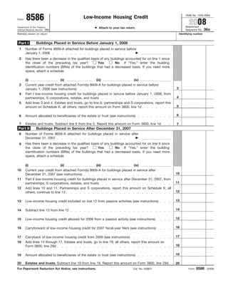 Form 8586-Low-Income Housing Credit | PDF