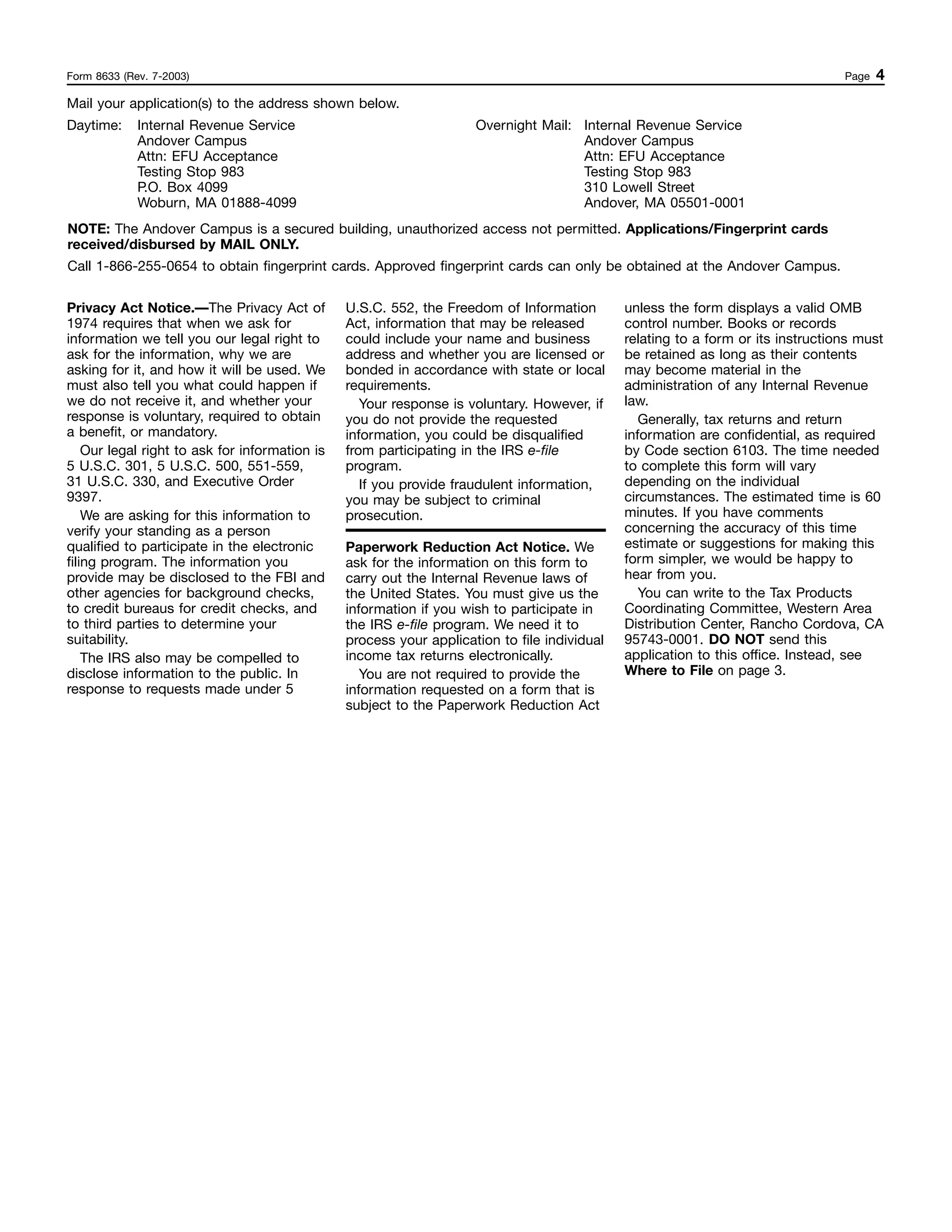 Form 8633-Application to Participate in the IRS e-file Program | PDF