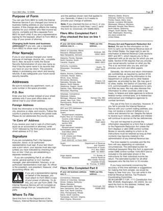 Form 8822-Change of Address | PDF