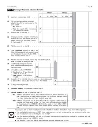 Form 8839-Qualified Adoption Expenses | PDF