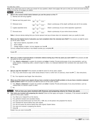 Form 8857-Request for Innocent Spouse Relief | PDF