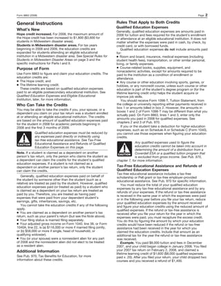 Form 8863-Education Credits | PDF | Student Financial Aid | Financial ...