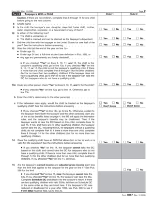Form 8867*-Paid Preparer's Earned Income Credit Checklist | PDF ...