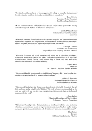 The new taxonomy of educational objectives 2nd ed Edition Kendall | PDF